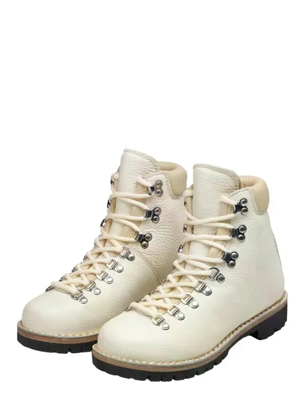 SENTIER Nora Leather Lace-up Boots - White