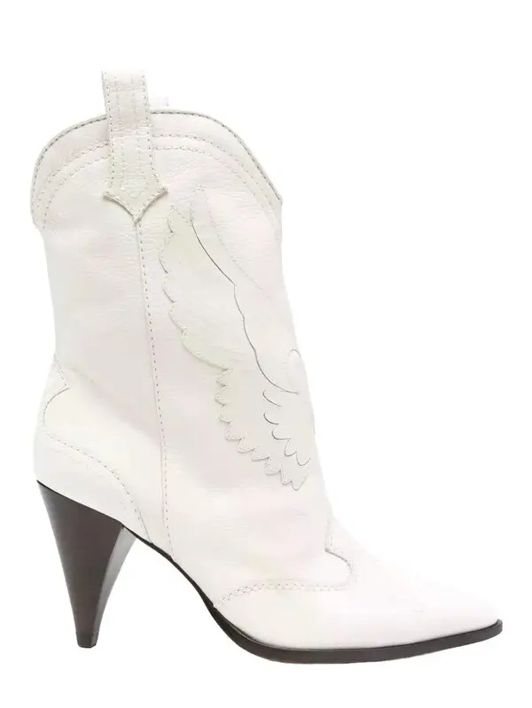 SOPHIA WEBSTER 80mm Wing-patch Leather Boots - White