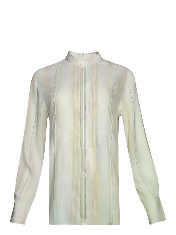 Victoria Beckham Striped Long-sleeve Shirt - Neutrals