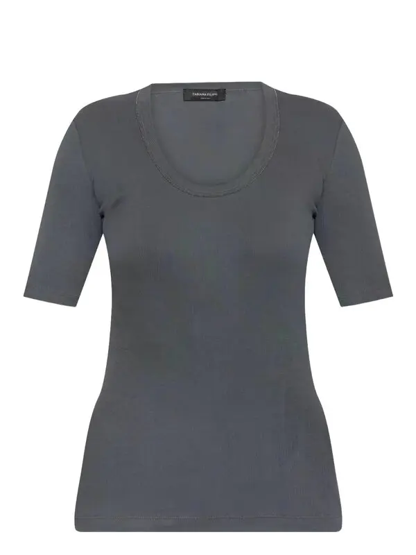 Fabiana Filippi Short-sleeve Embellished Top - Grey