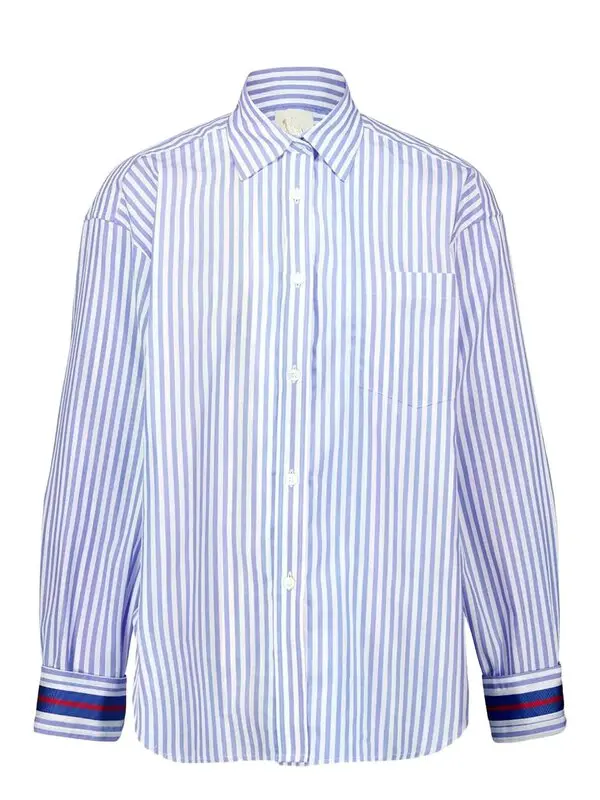 PAULA Striped Button-up Shirt - Blue