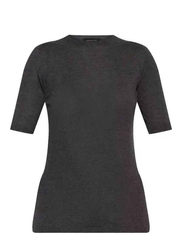 Fabiana Filippi Short-sleeve Cashmere T-shirt - Grey