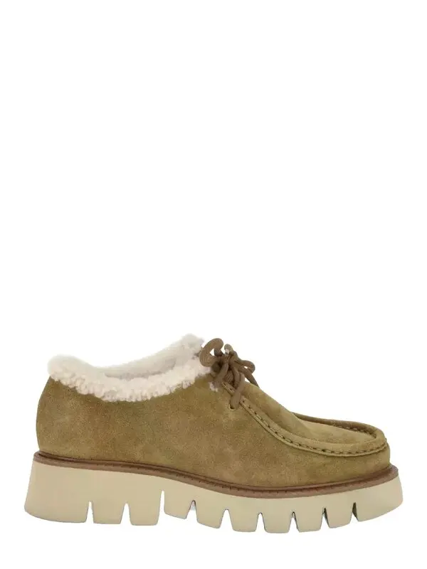 PEDRO GARCIA Lace-up Shearling Sneakers - Brown