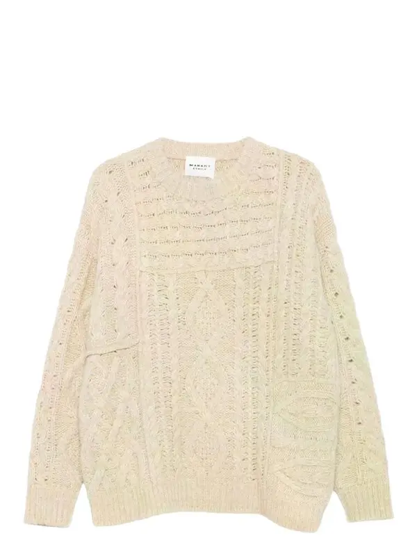 MARANT ETOILE Cable-knit Crew-neck Sweater - Neutrals