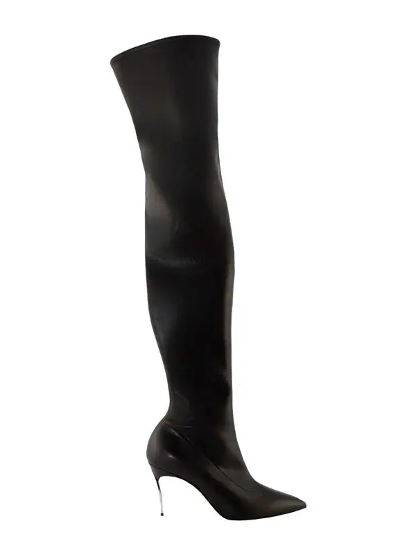 Casadei 80mm Pointed-toe Stiletto Boots - Black