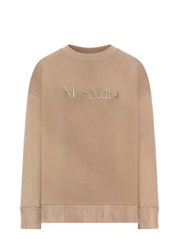 Max Mara Embroidered Cotton Sweatshirt - Neutrals