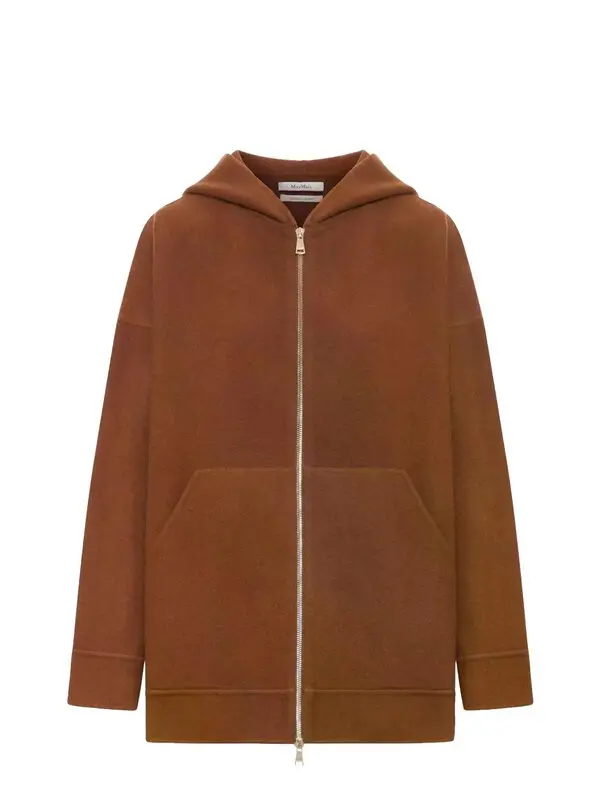 Max Mara Wool Zip-up Hoodie - Brown