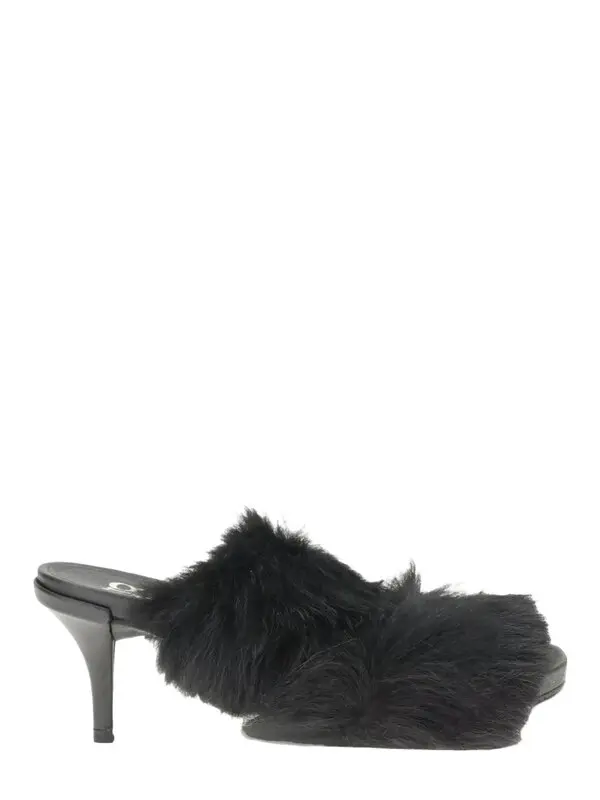 PEDRO GARCIA 65mm Fur-trimmed Heeled Sandals - Black