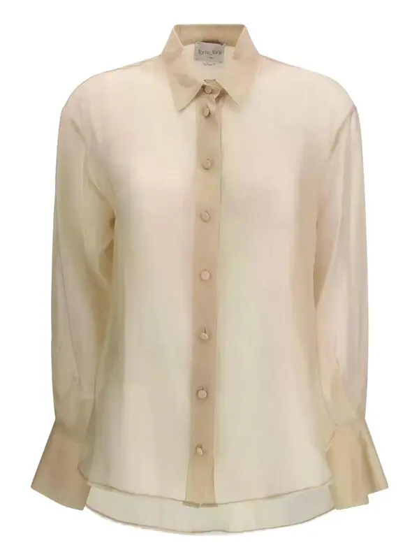 FORTE_FORTE Organza Button-front Shirt - Neutrals