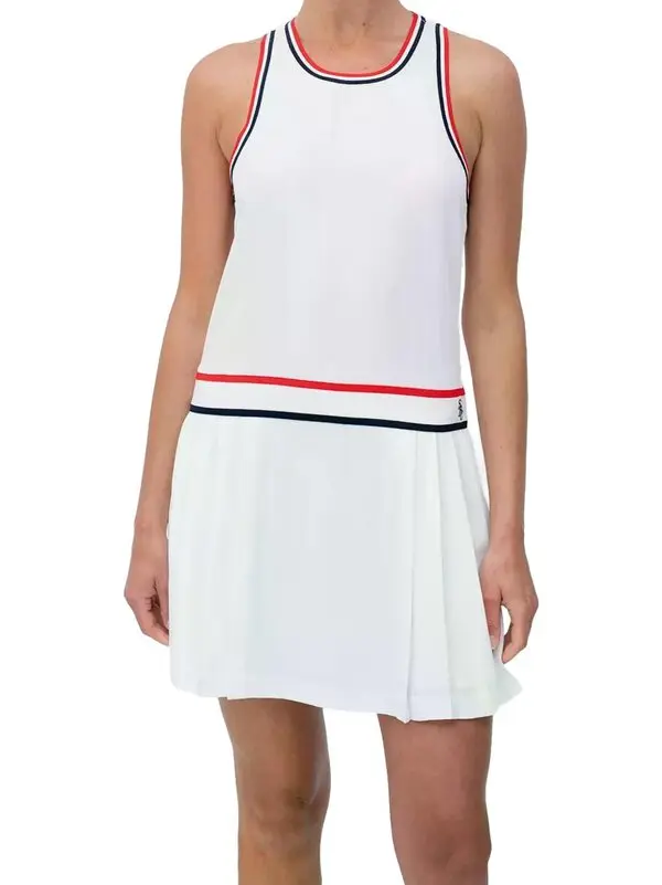 SPORTY & RICH Src Phoebe Pleated Racerback Dress - White