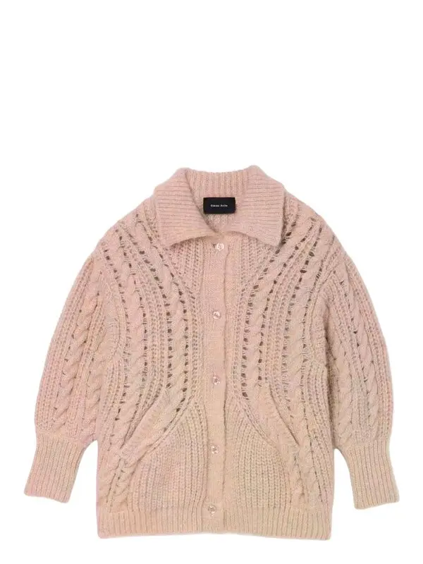 Simone Rocha Cable-knit Button Cardigan - Pink