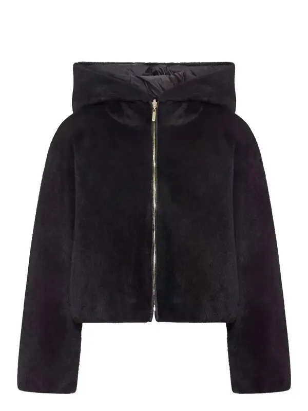 Max Mara Hooded Zip-up Jacket - Black