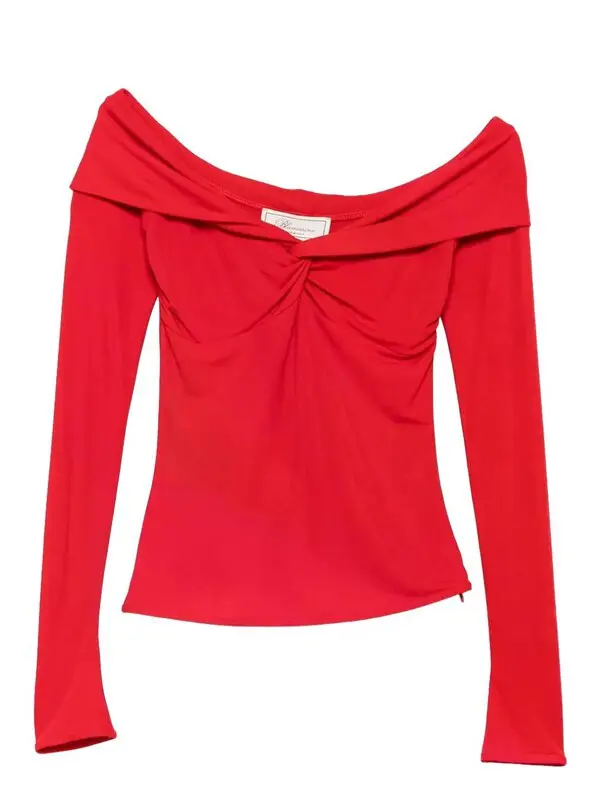 Blumarine Twist-detail Off-shoulder Top - Red