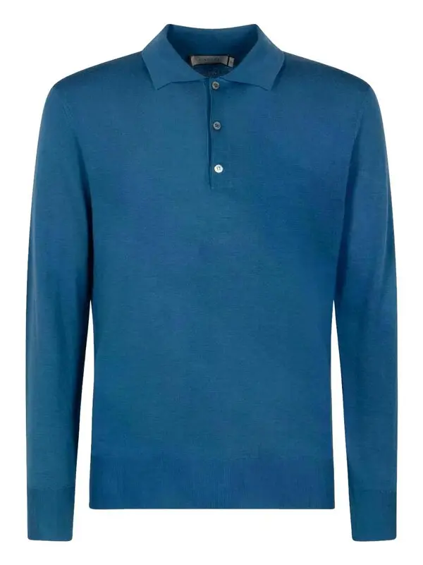 Canali Buttoned Polo Shirt - Blue