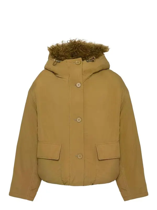 YVES SALOMON Lamb Shearling-trimmed Down Jacket - Brown