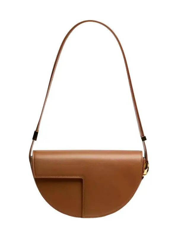 Patou Le Half-moon Leather Shoulder Bag - Brown