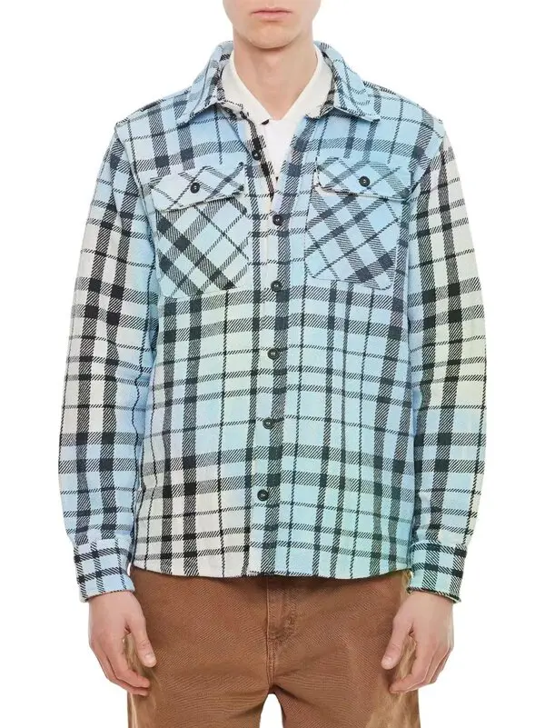 BACKSIDECLUB Checked-pattern Shirt - Blue