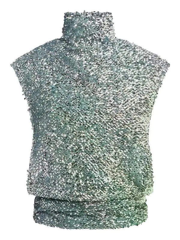16Arlington Oviča Sequinned Top - Silver