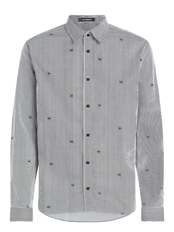 Karl Lagerfeld Ikon Striped-pattern Shirt - Black