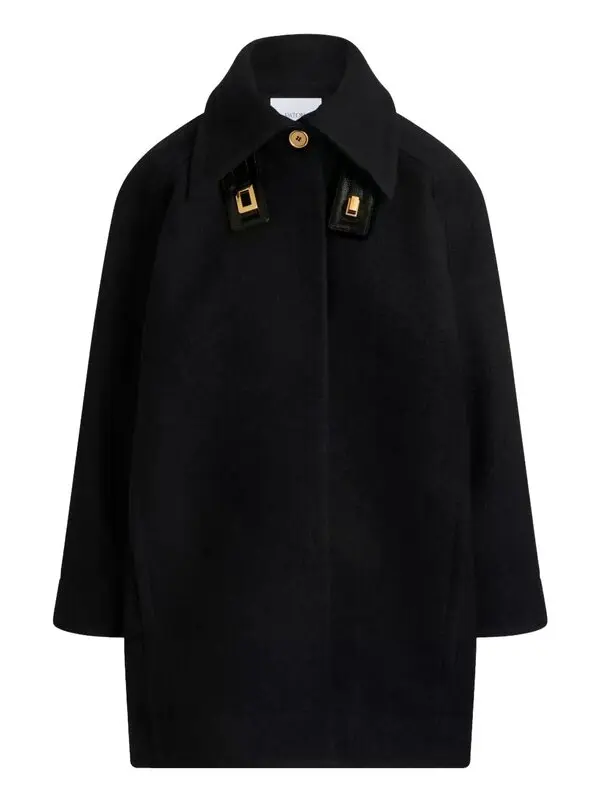 Patou Wool Coat With Gold-tone Hardware - Black