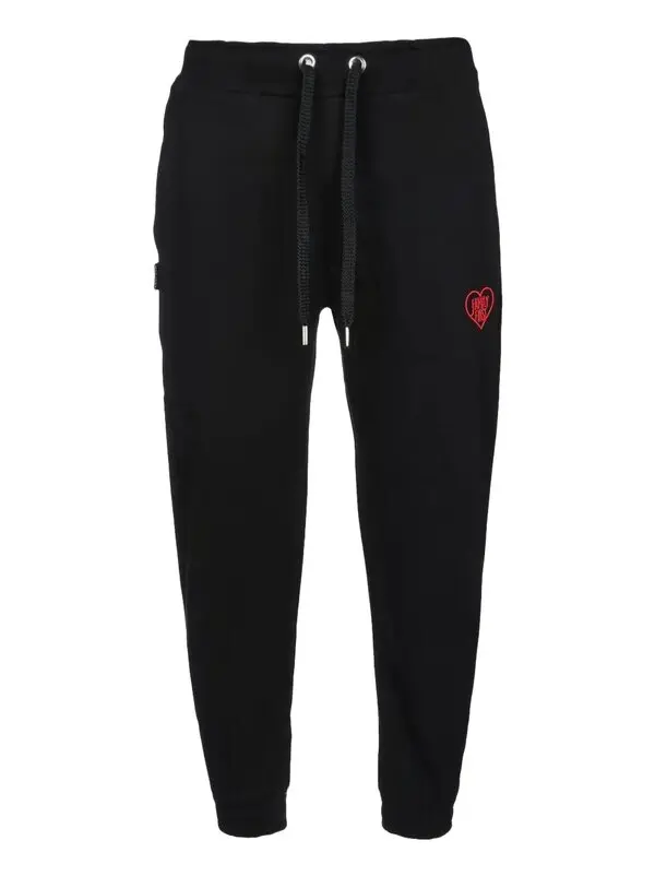 FAMILY FIRST Heart-embroidered Track Pants - Black