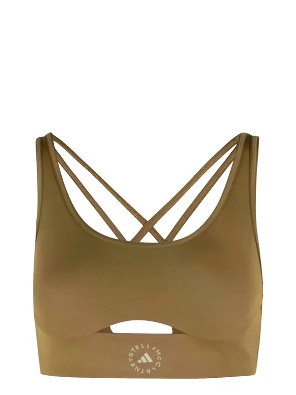 Adidas By Stella McCartney Cross-back Cutout Sports Bra - Brown