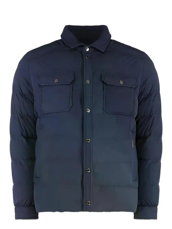 MOORER Quilted Shirt Jacket - Blue