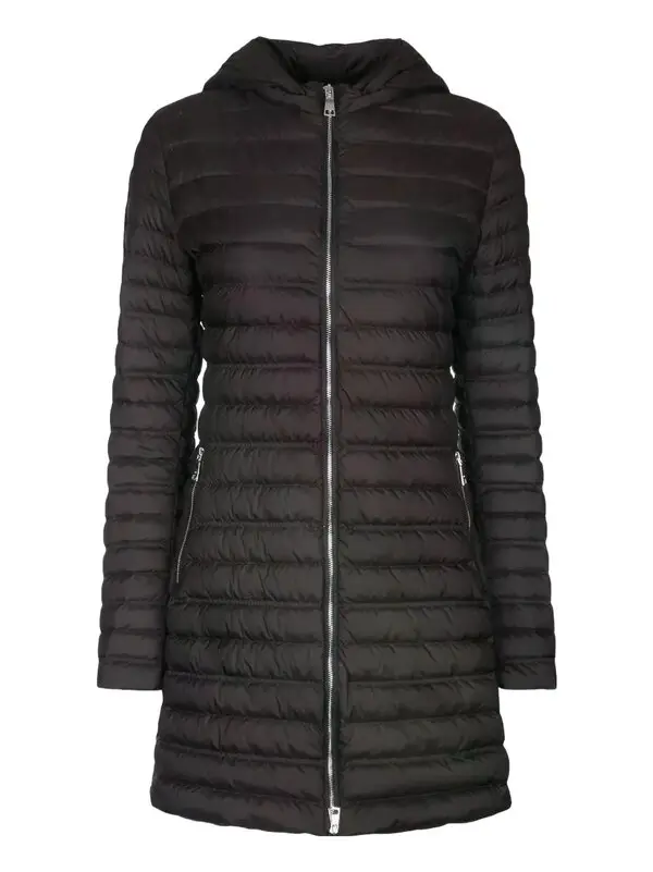 Add Hooded Quilted Coat - Brown