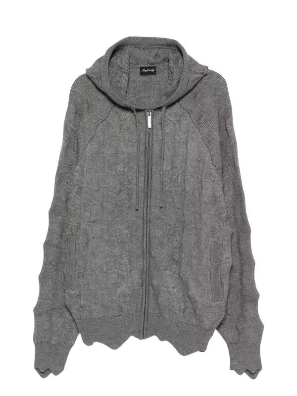 MADFRENZY Spiked Zip-up Hoodie - Grey