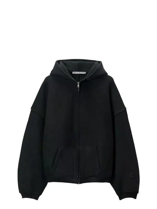 Alexander Wang Puff Logo Zip-up Hoodie - Black