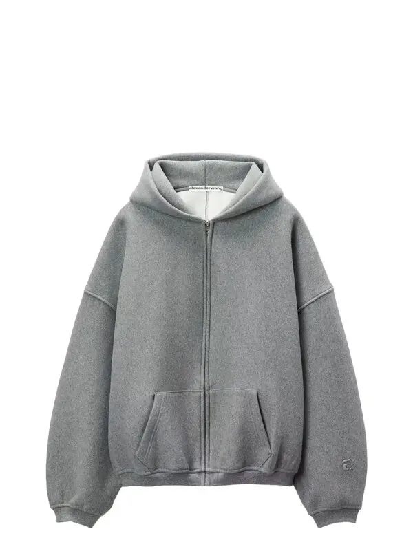 Alexander Wang Puff Logo Zip-up Hoodie - Grey