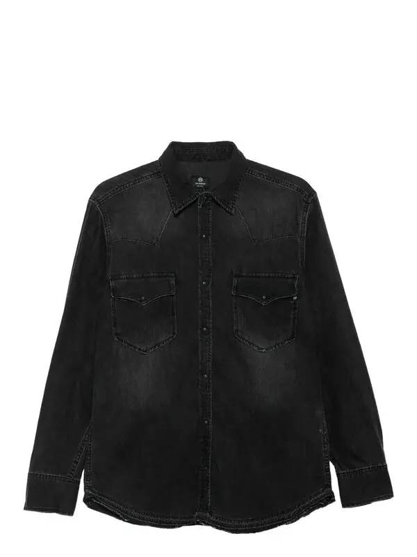 Ag Frayed-hem Denim Shirt - Black