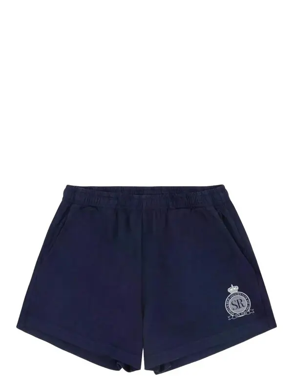 SPORTY & RICH Royal Club Disco Shorts - Blue