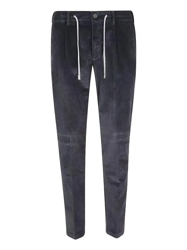 Eleventy Drawstring Corduroy Trousers - Blue