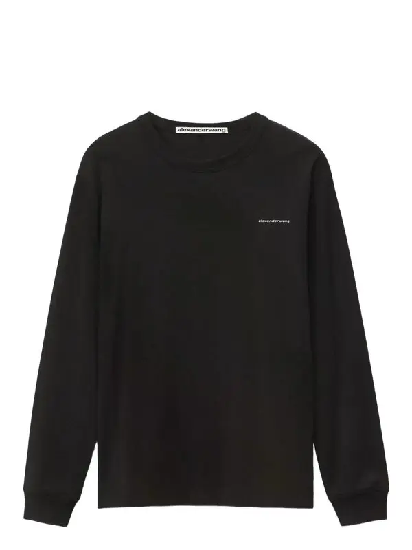 Alexander Wang Logo-embroidered Long-sleeve T-shirt - Black