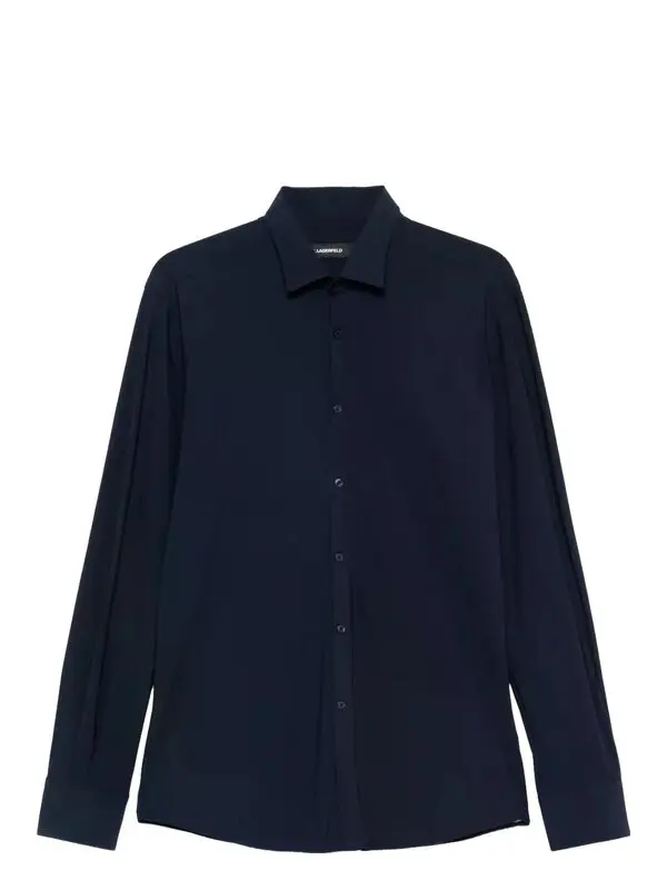 Karl Lagerfeld Long-sleeve Button-down Shirt - Blue