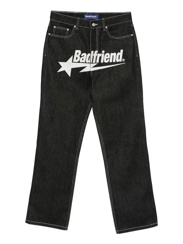 BADFRIEND Five-pocket Jeans With Logo Detail - Black