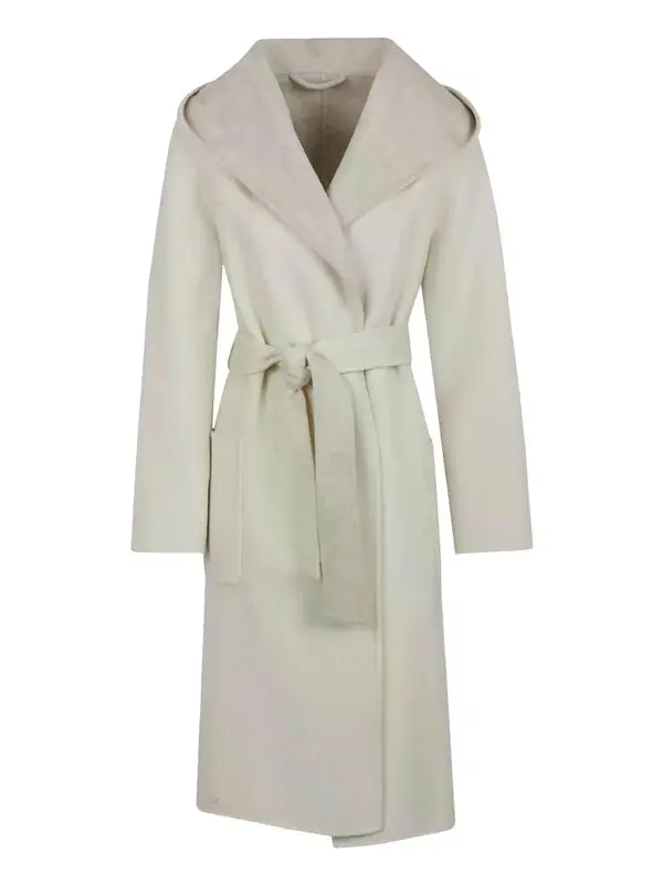 P.a.r.o.s.h Hooded Belted Coat - Neutrals