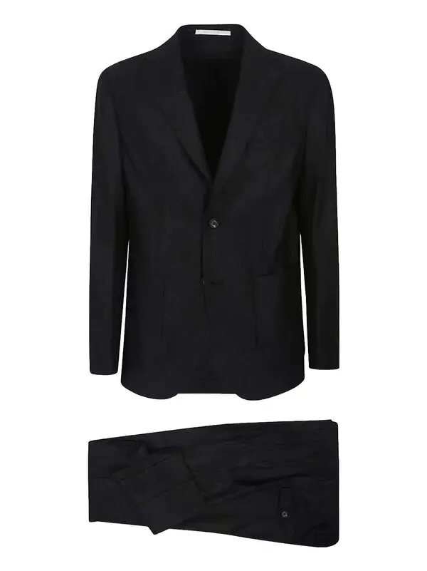 Eleventy Drawstring Single-breasted Suit - Black