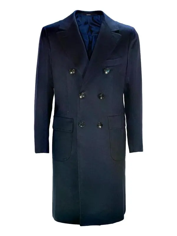 SARTORIO NAPOLI Double-breasted Wide-lapel Coat - Blue
