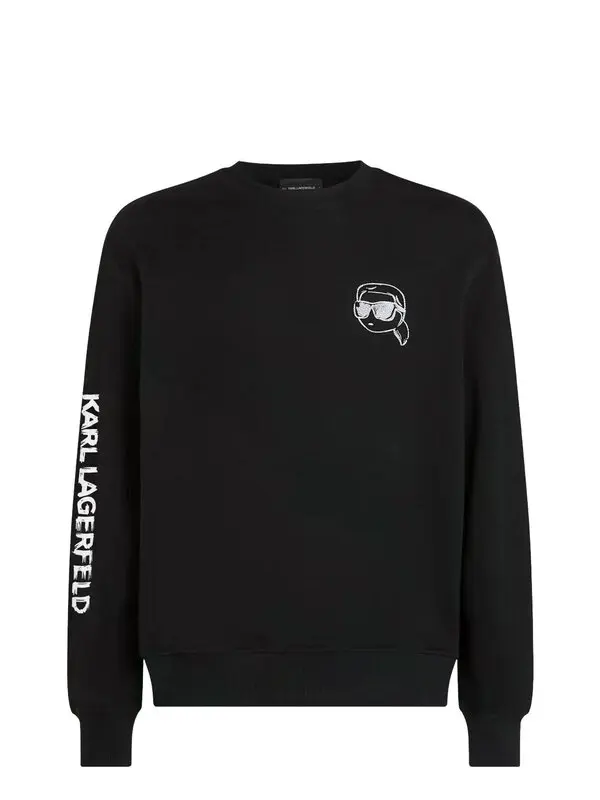 Karl Lagerfeld Logo-embroidered Sweatshirt - Black