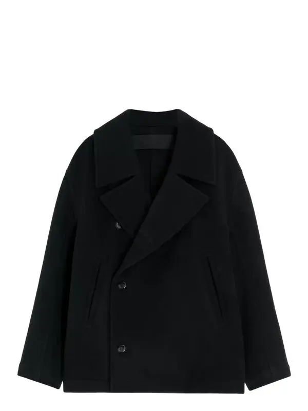LEMAIRE Double-breasted Pea Coat - Black