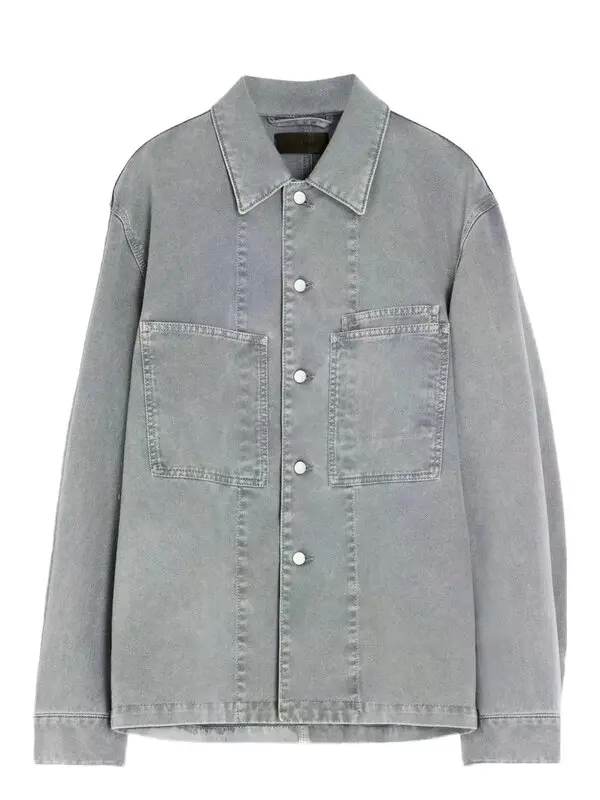 LEMAIRE Patch-pocket Denim Overshirt - Grey