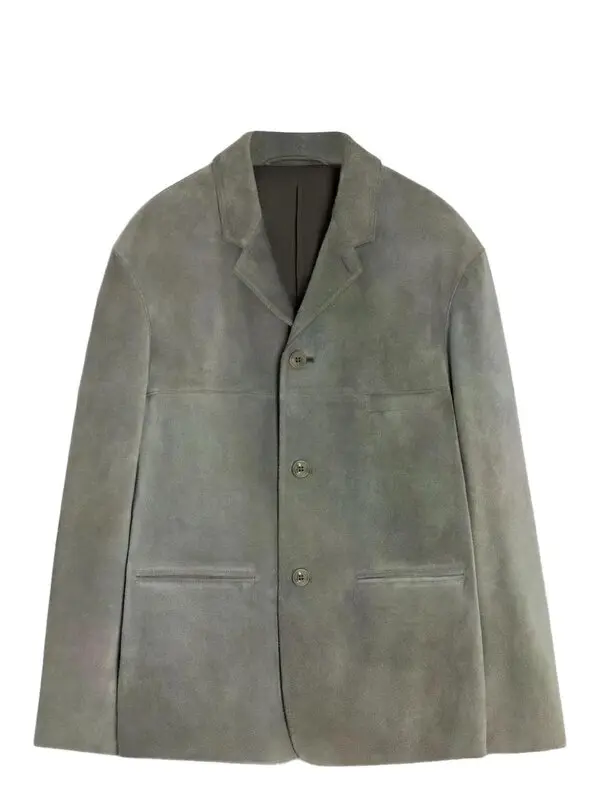 LEMAIRE Suede Single-breasted Blazer - Grey