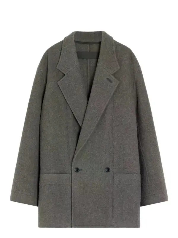 LEMAIRE Felt Double-breasted Coat - Grey