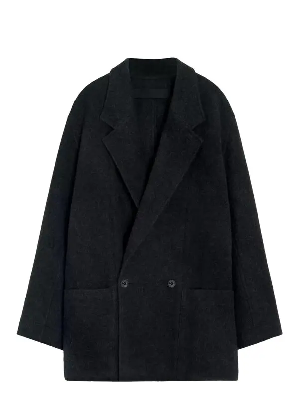 LEMAIRE Double-breasted Felted Coat - Black