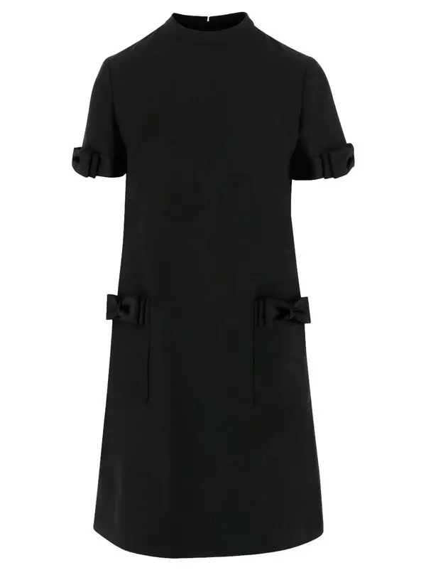 Valentino Garavani Bow-detail Pocket Midi Dress - Black