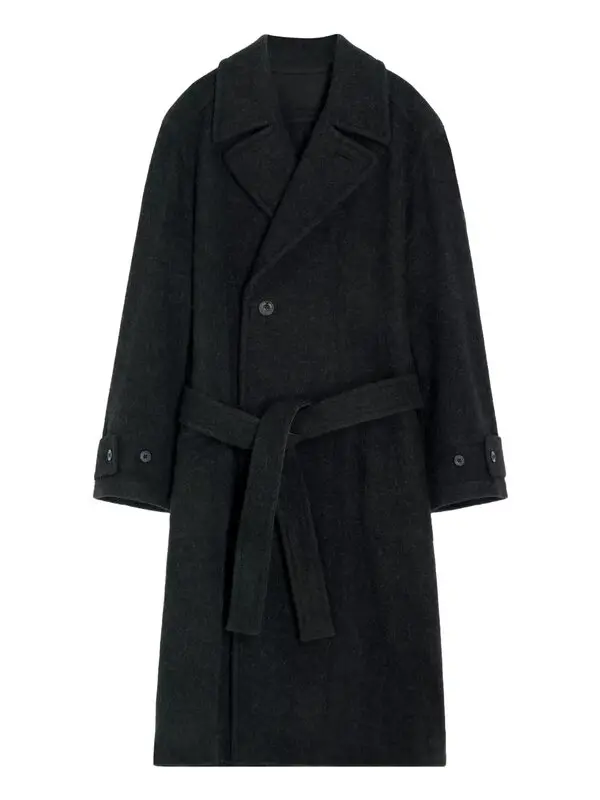 LEMAIRE Belted Double-breasted Coat - Black