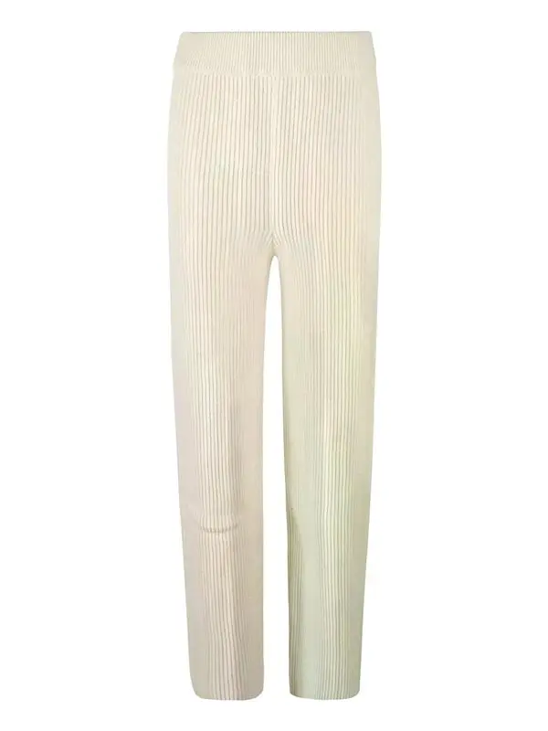 JIL SANDER Ribbed Knitted Trousers - Neutrals