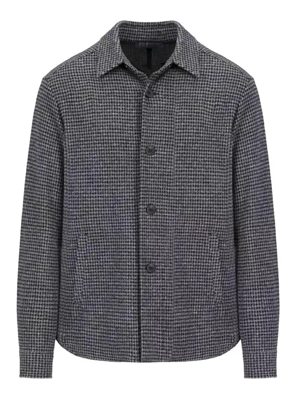 Harris Wharf London Houndstooth Wool Jacket - Black